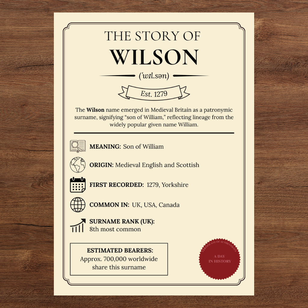 Surname History Pack – A Day In History