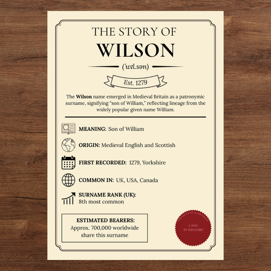 Surname History Pack – A Day In History