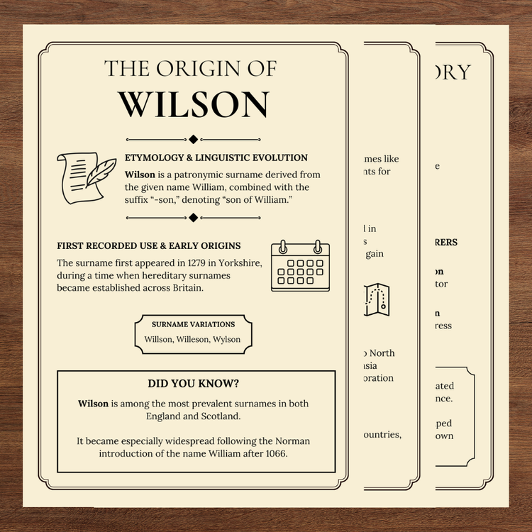 Surname History Pack – A Day In History